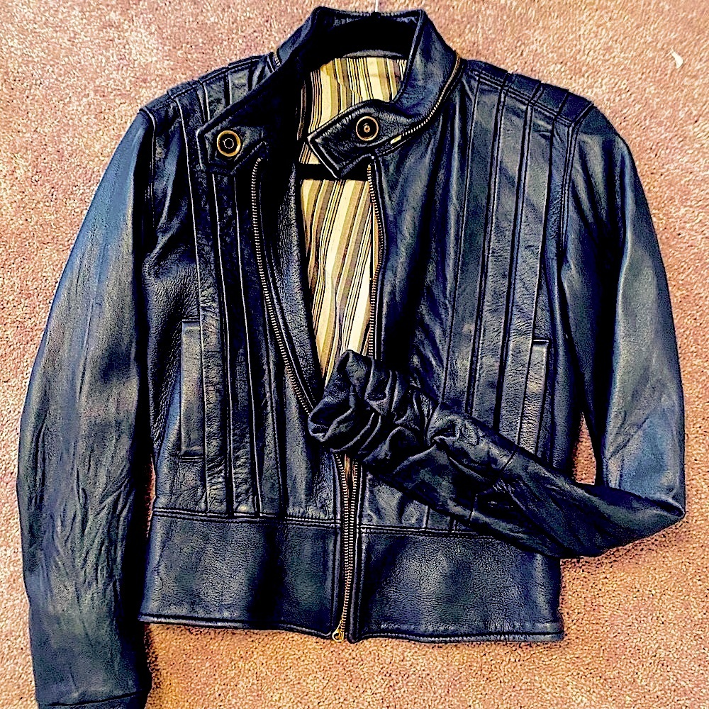 Mike & Chi’s Leather Jacket, Super Cute! Dark Blue - Gem